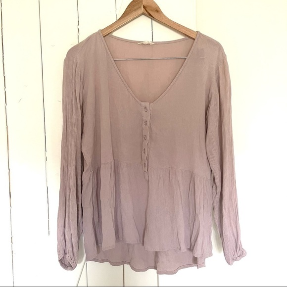 sim & sam | Tops | Sim Sam Boho Flowy Ruffle Peasant Sleeve Blouse ...